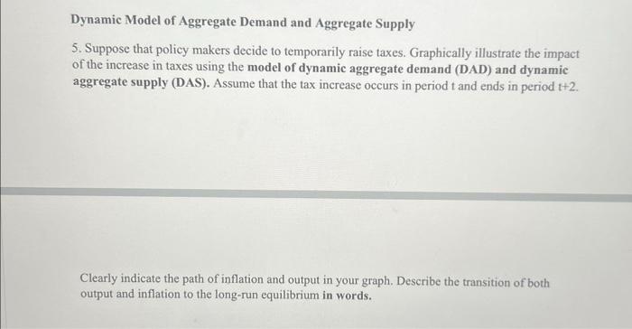 Solved Dynamic Model of Aggregate Demand and Aggregate | Chegg.com