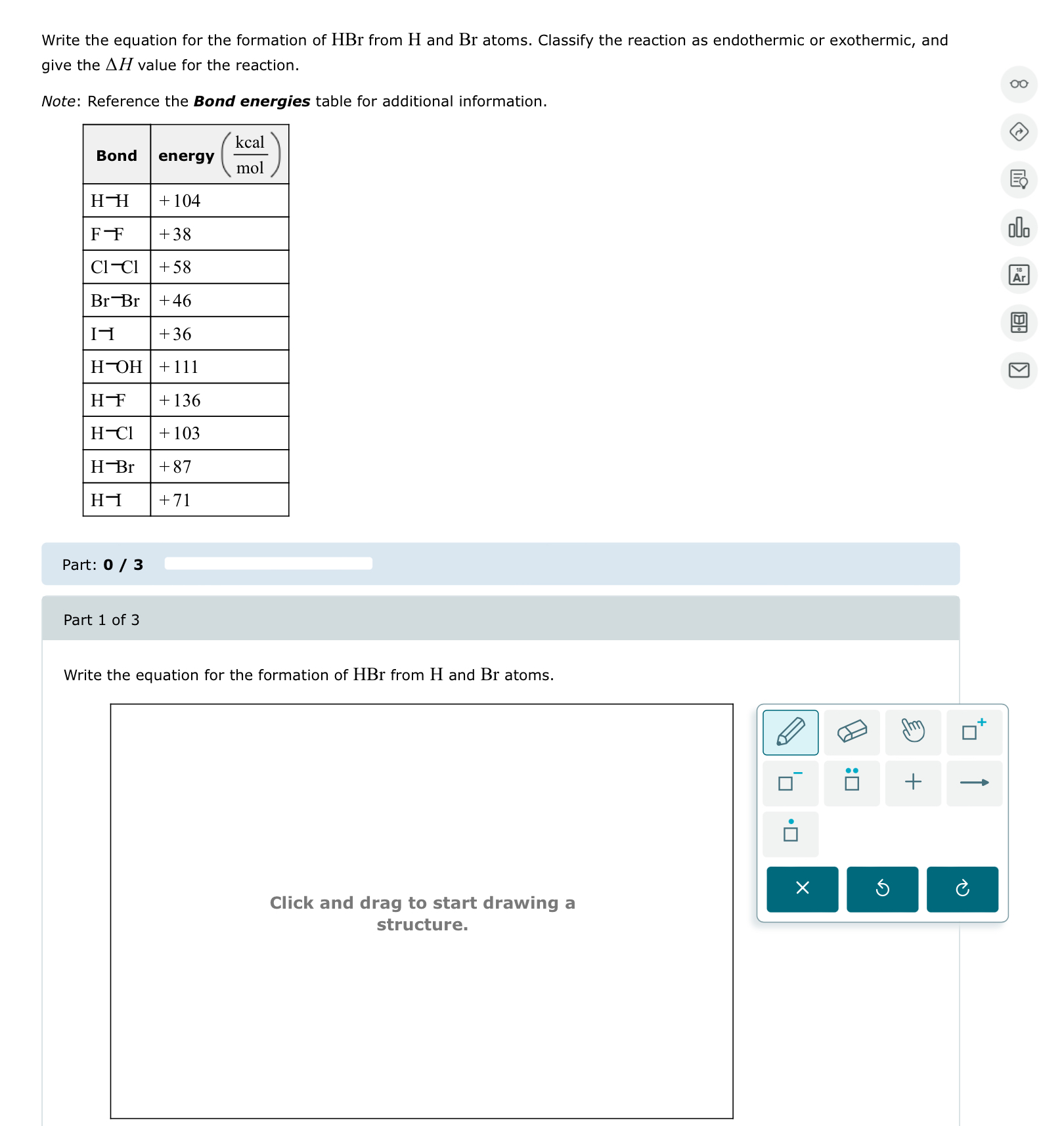 Solved Write the equation for the formation of HBr from H | Chegg.com