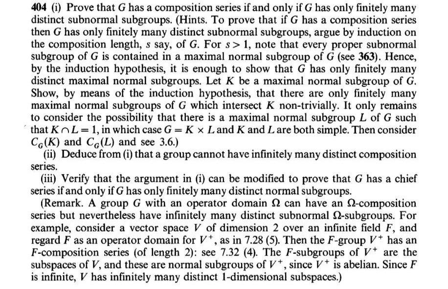 Solved 404 (i) Prove that G has a composition series if and | Chegg.com