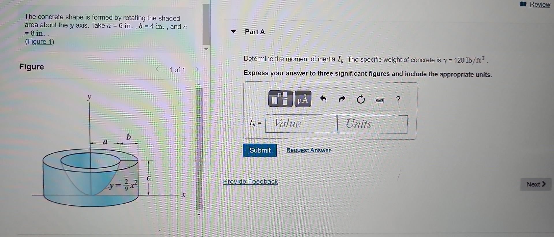 Solved The concrete shape is formed by rotating the shaded | Chegg.com