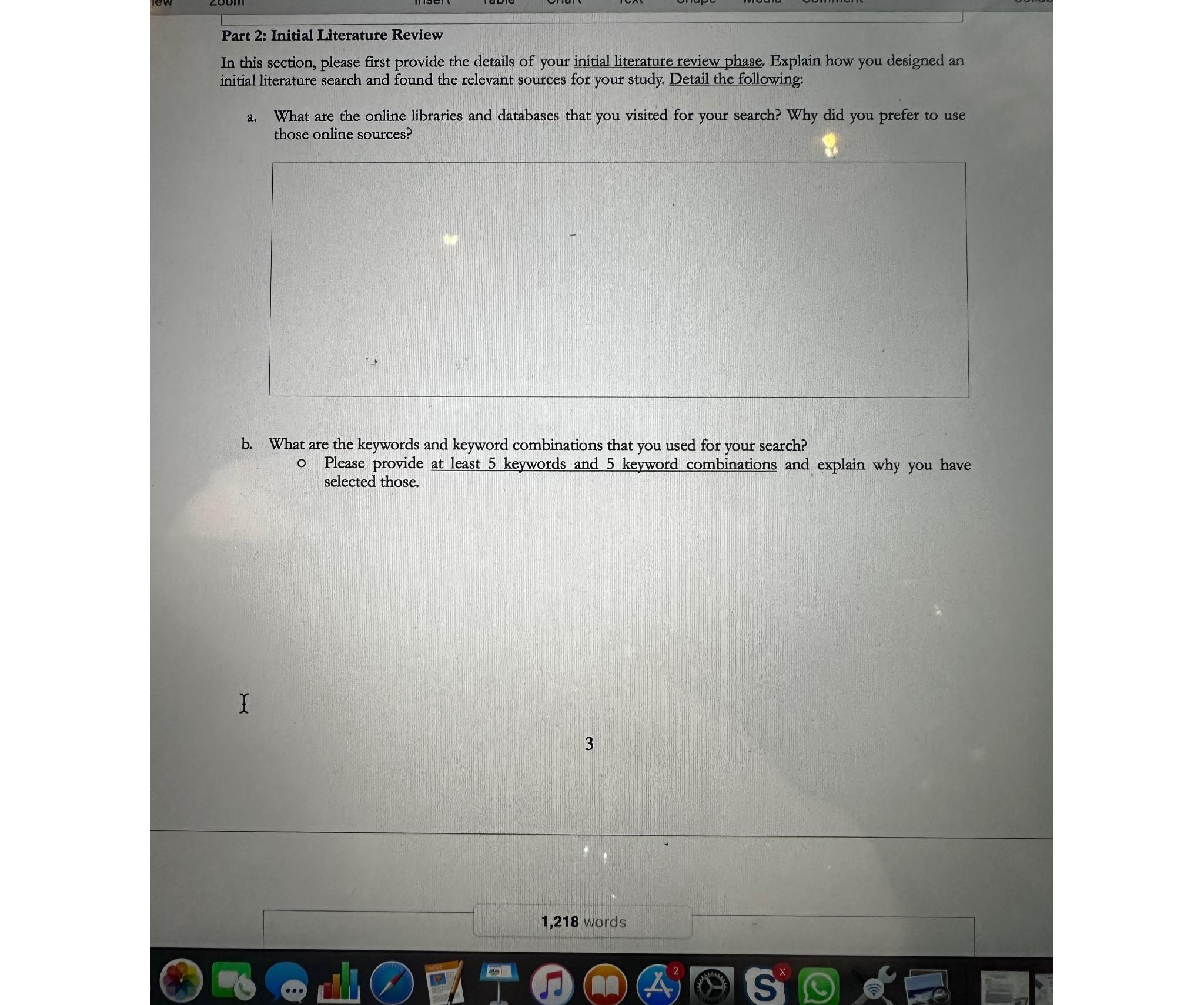 Part 2: Initial Literature ReviewIn this section, | Chegg.com