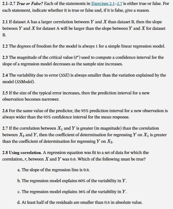 Solved 2.1-2.7 True or False? Each of the statements in | Chegg.com