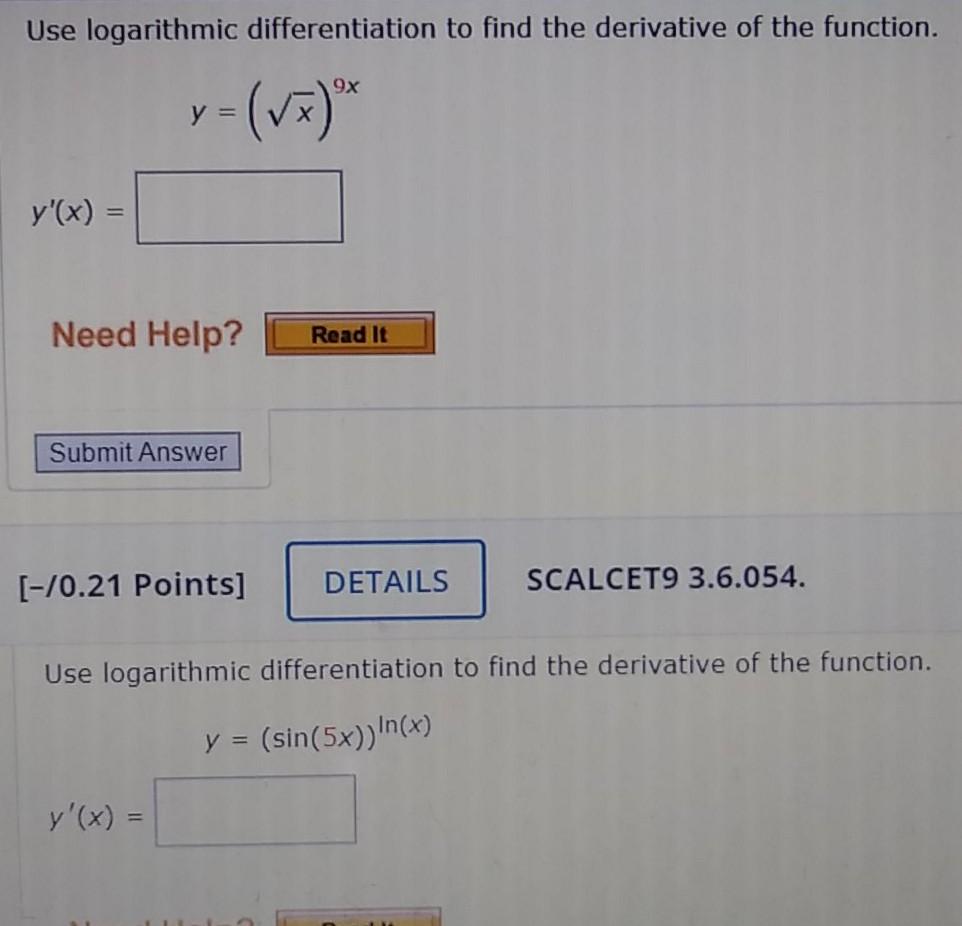 Solved Use logarithmic differentiation to find the | Chegg.com