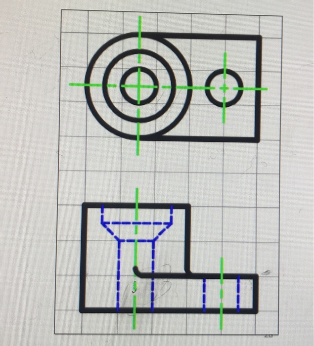 Solved Draw the isometric view for the top and front views | Chegg.com