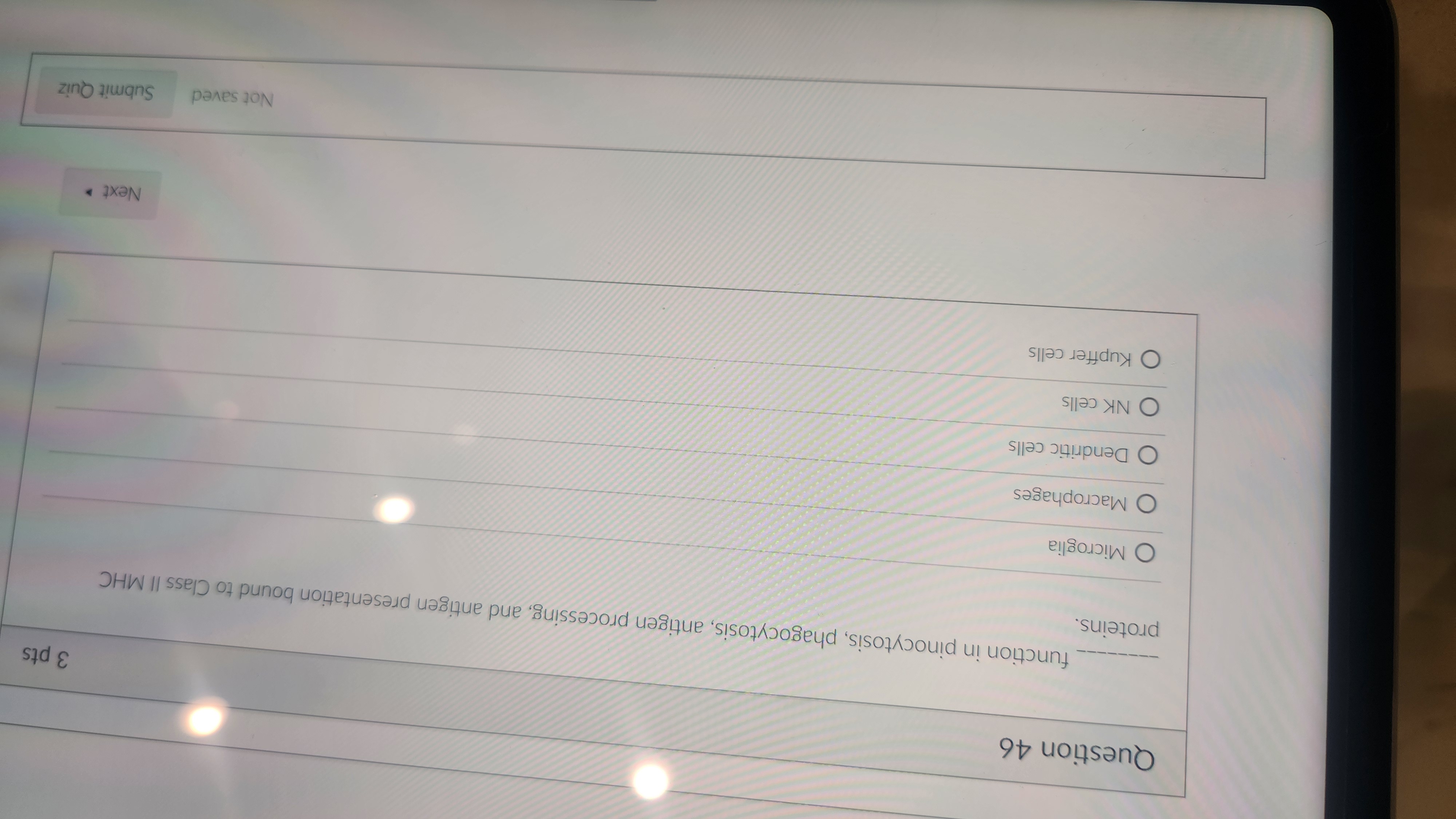 Solved Question 46 ﻿proteins.function in pinocytosis, | Chegg.com