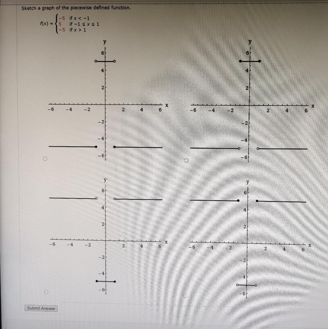Solved Sketch a graph of the piecewise defined function. -5 | Chegg.com