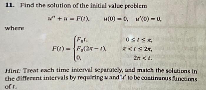 Solved 11. Find the solution of the initial value problem | Chegg.com