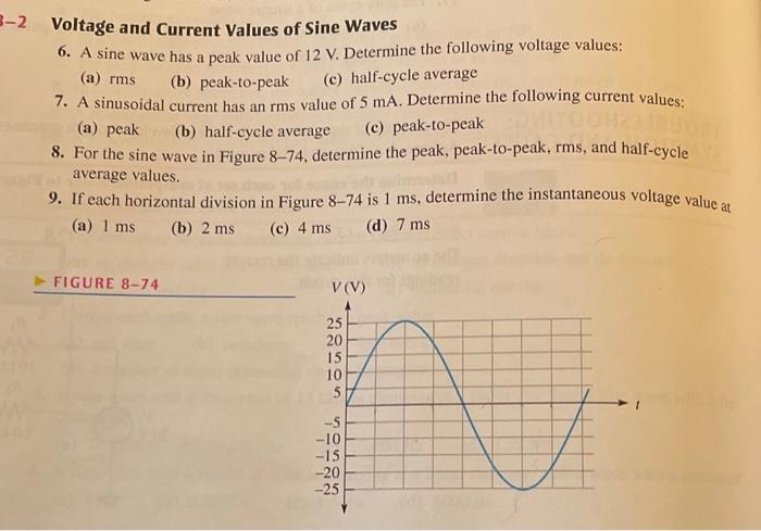 Solved (a) rms -2 Voltage and Current Values of Sine Waves | Chegg.com