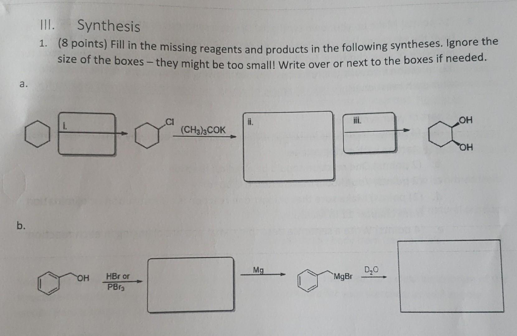 Solved Fill in the missing reagents and products in the | Chegg.com