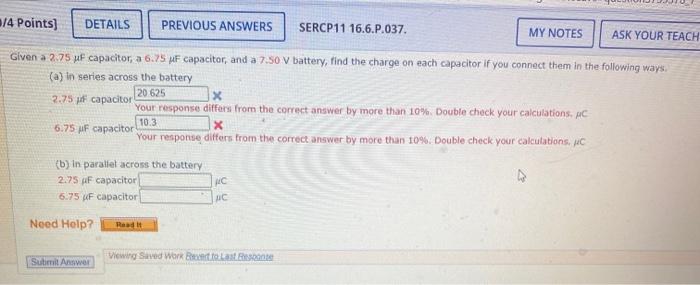 Solved 3/4 Points) DETAILS PREVIOUS ANSWERS SERCP11 | Chegg.com Solved 3/4 Points) DETAILS PREVIOUS ANSWERS SERCP11 | Chegg.com