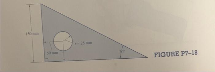 Solved 150 mm 50 mm r = 25 mm 30° FIGURE P7-18Locate the | Chegg.com