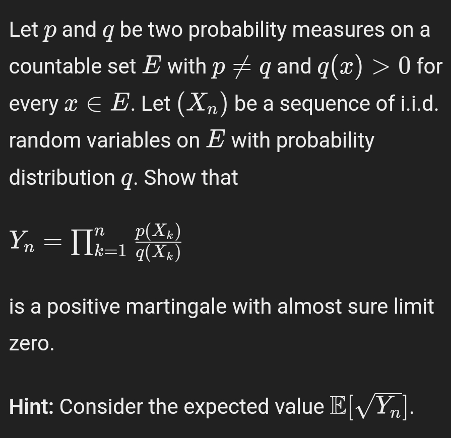 Solved Let p ﻿and q ﻿be two probability measures on a | Chegg.com
