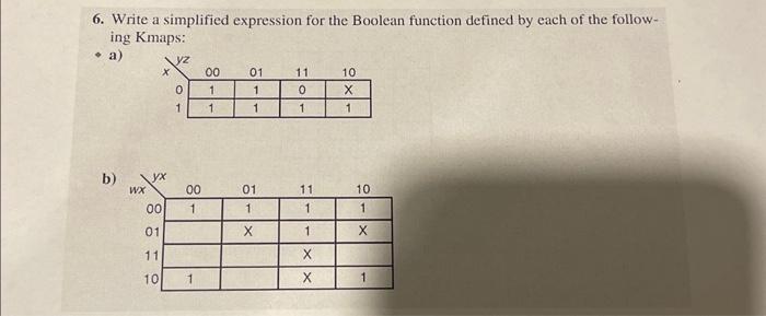 Solved 6. Write a simplified expression for the Boolean | Chegg.com