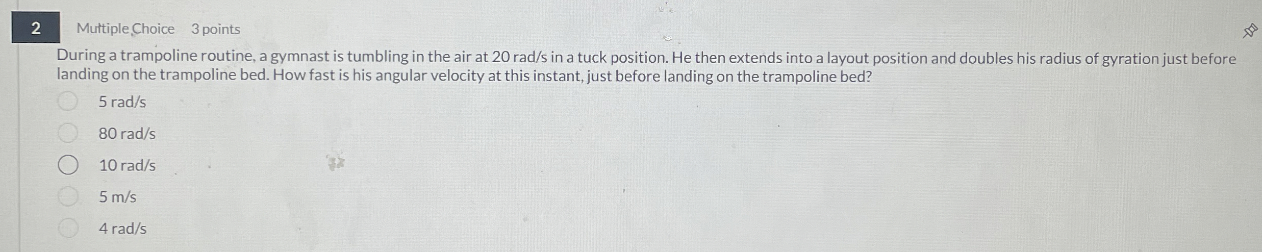 Solved 2 ﻿Multiple,Choice 3 ﻿pointsDuring a trampoline | Chegg.com