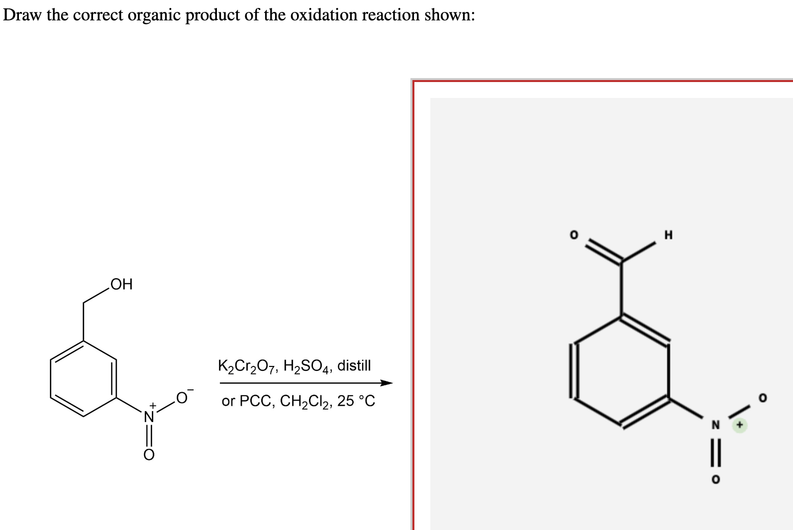Solved Draw the correct organic product of the oxidation | Chegg.com