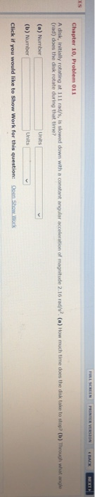 Solved Chapter 10, Problem 004 The angular position of a | Chegg.com