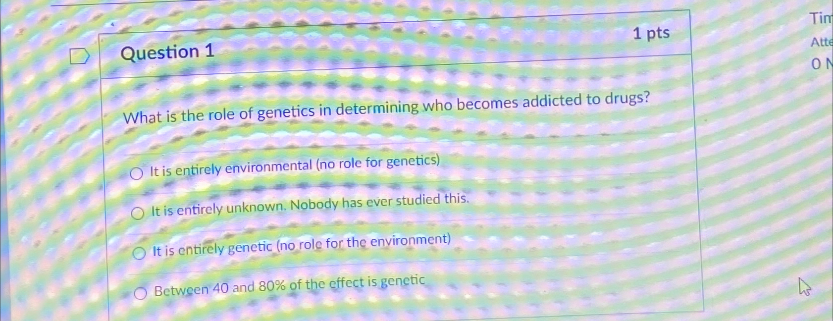 Solved Question 11 ﻿ptsWhat is the role of genetics in | Chegg.com