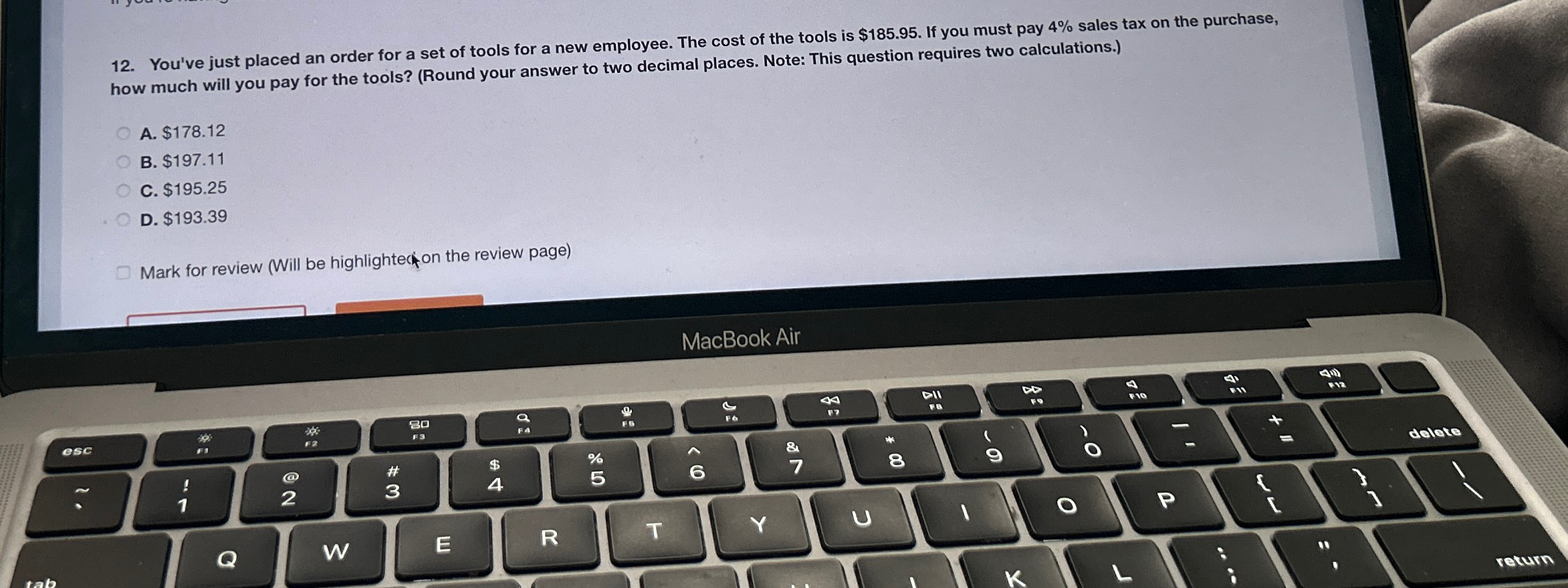 Solved You've just placed an order for a set of tools for a | Chegg.com