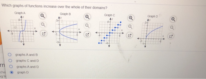 Solved Which graphs of functions increase over the whole of | Chegg.com