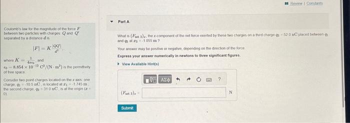 Solved What is (Fnet )2, the x-component of the net force | Chegg.com