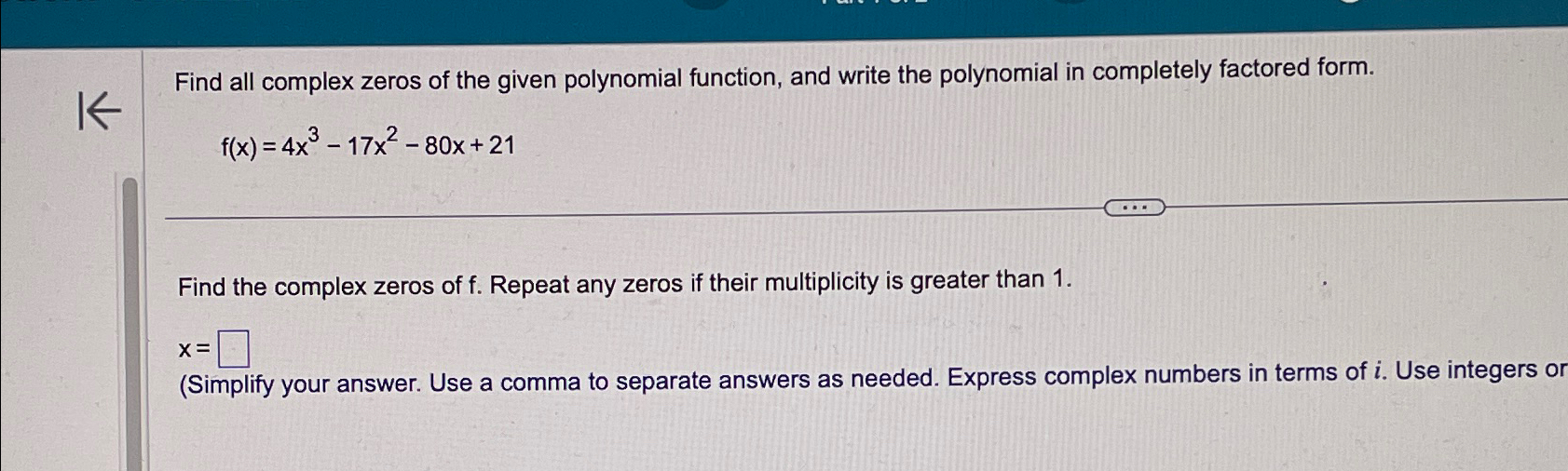 Solved Find all complex zeros of the given polynomial | Chegg.com