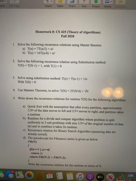 Solved Add Page Insert Table Chart Text Shape Media Common | Chegg.com