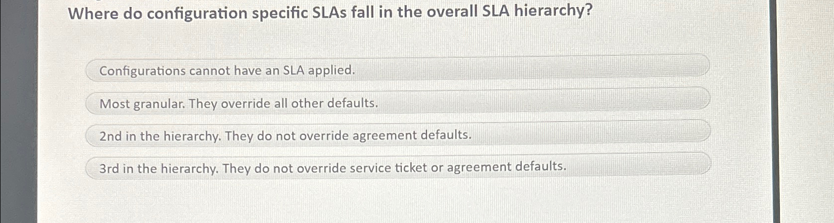 Solved Where Do Configuration Specific Slas Fall In The