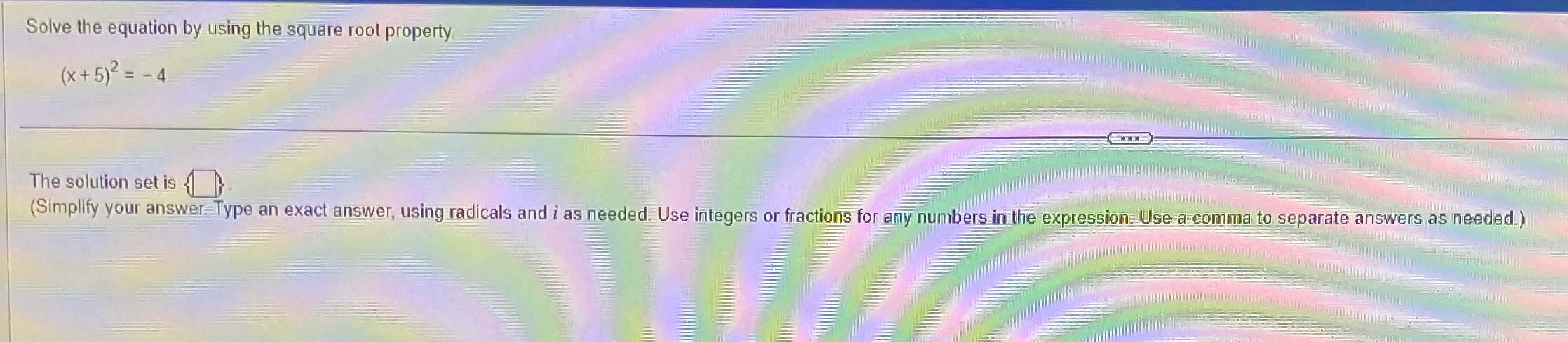 Solved Solve the equation by using the square root | Chegg.com