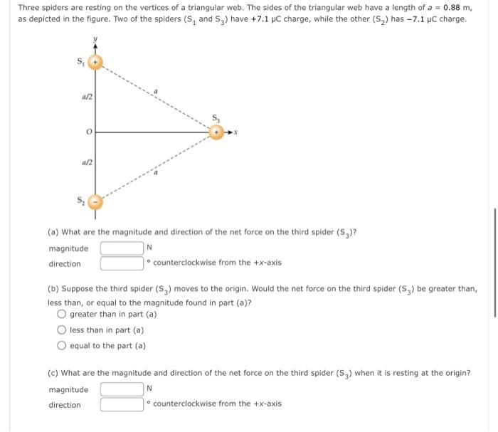 Solved Three spiders are resting on the vertices of a | Chegg.com