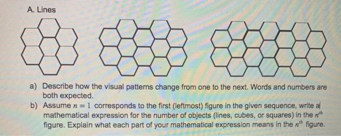 Solved A. Lines a) Describe how the visual patterns change | Chegg.com