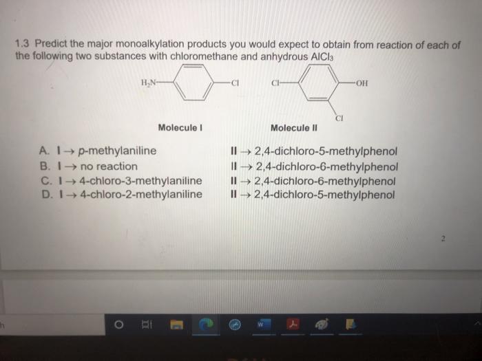 Solved 1.3 Predict the major monoalkylation products you | Chegg.com
