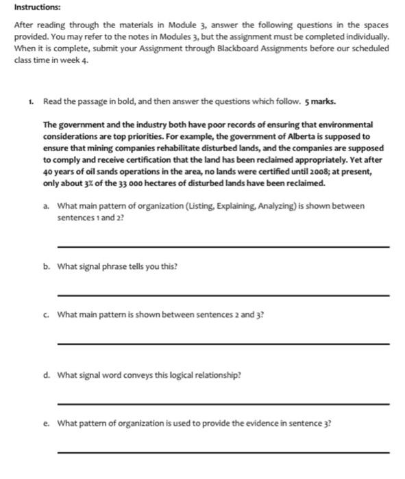 Instructions: After reading through the materials in | Chegg.com