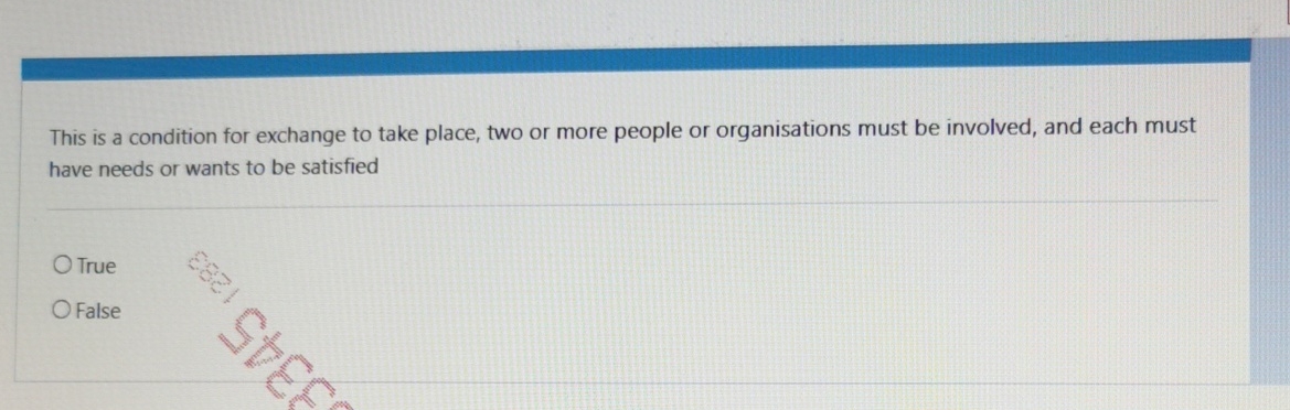 Solved This is a condition for exchange to take place, two | Chegg.com