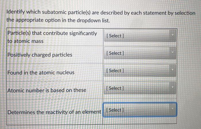 Solved The following sentences/descriptions describe an | Chegg.com
