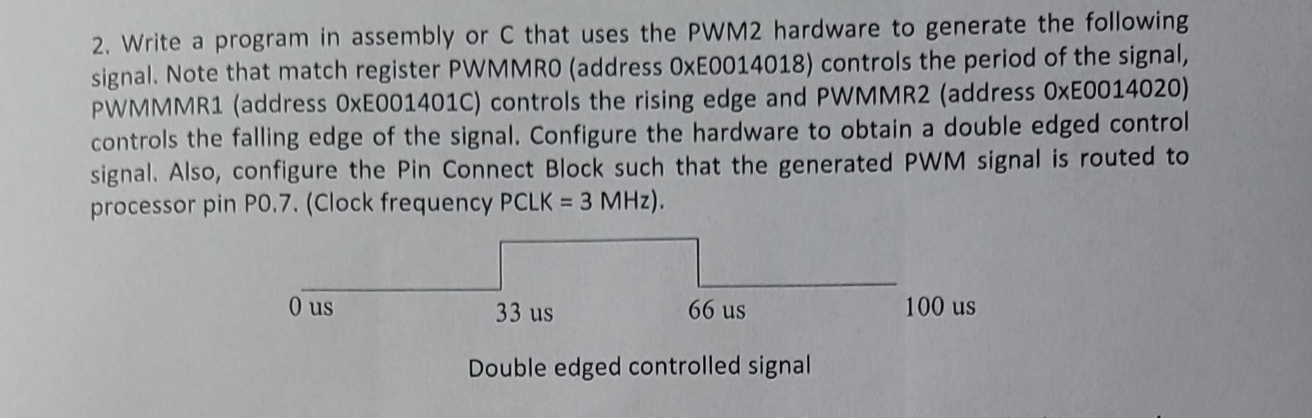 Solved 2. Write a program in assembly or C that uses the | Chegg.com