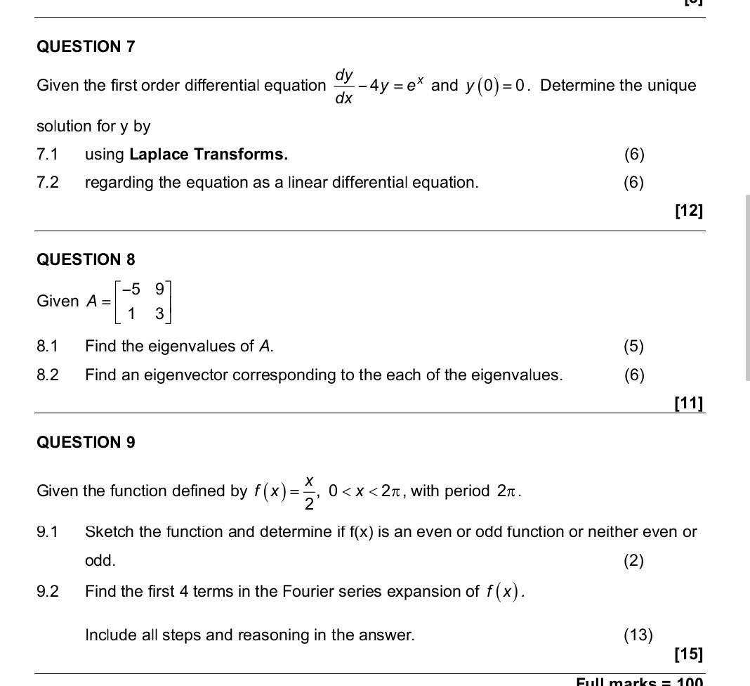 Solved Given The First Order Differential Equation
