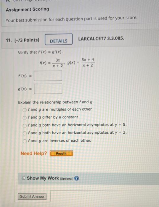 Solved Assignment Scoring Your best submission for each | Chegg.com