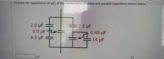 Solved Find the net capacitance (in µF) of the combination | Chegg.com