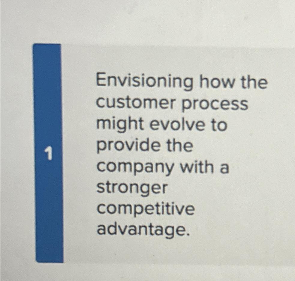 Solved Envisioning how the customer process might evolve | Chegg.com