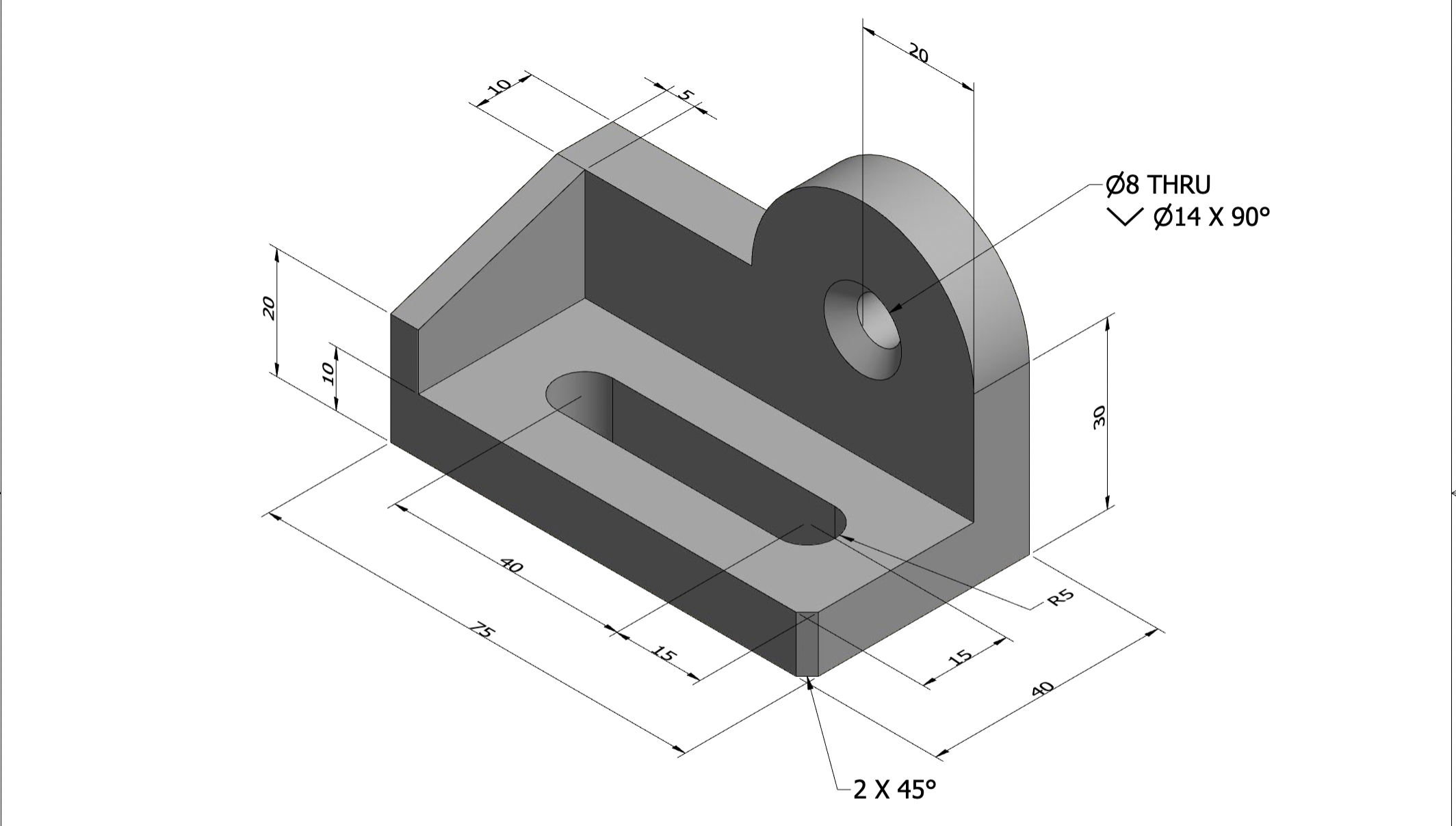 Solved Draw the orthogonal(top,﻿﻿front, ﻿﻿RHS)views with | Chegg.com