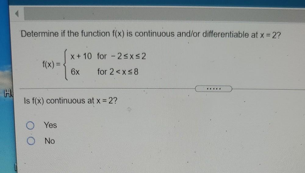 Solved Determine if the function f(x) is continuous and/or | Chegg.com