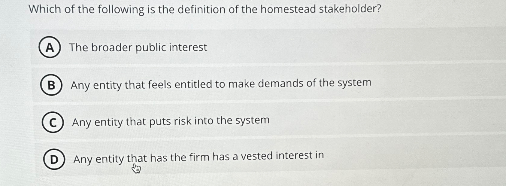 Solved Which of the following is the definition of the | Chegg.com