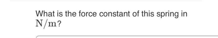 Solved What is the force constant of this spring in N/m?You | Chegg.com
