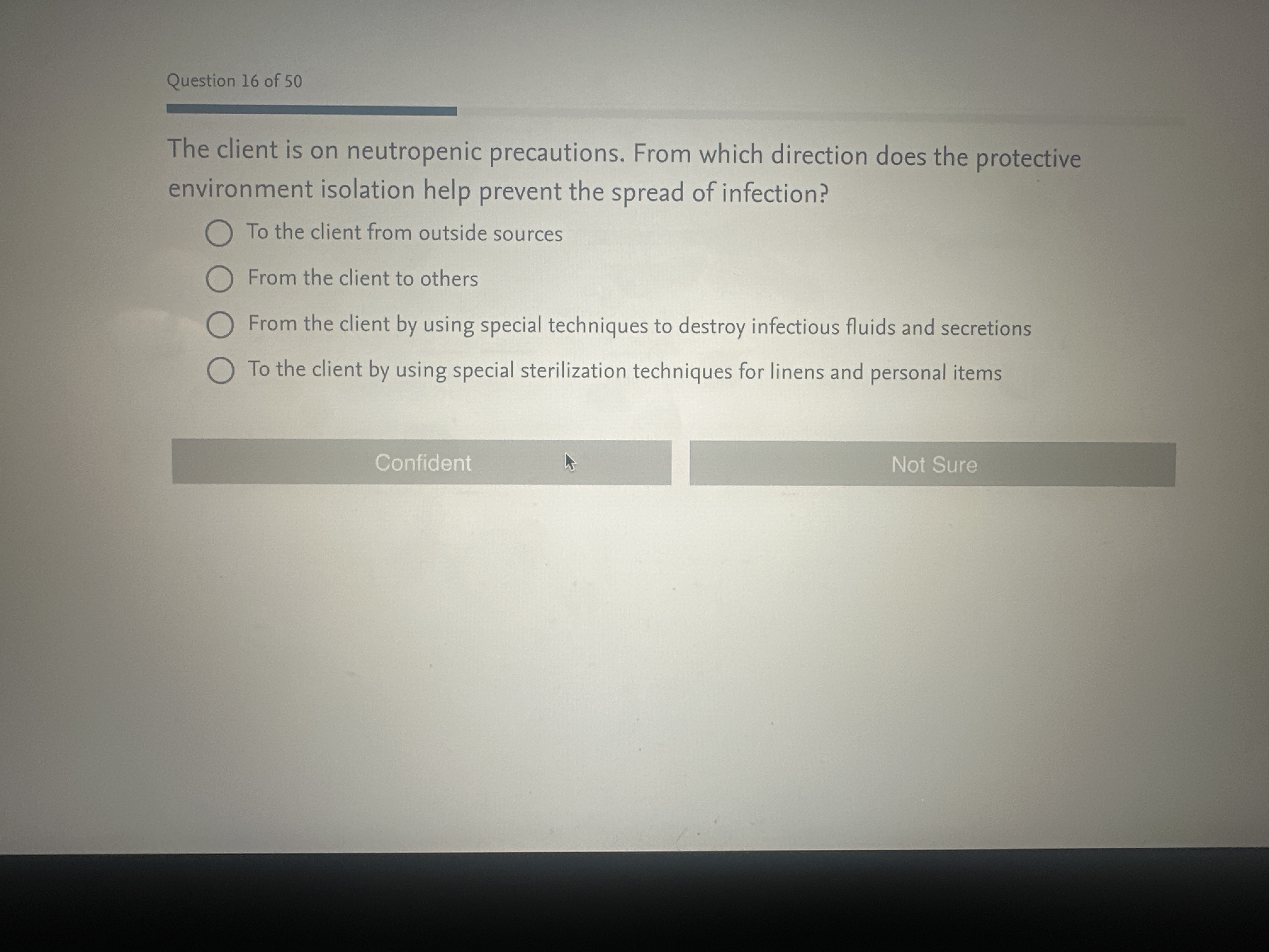 Solved The client is on neutropenic precautions. From which | Chegg.com