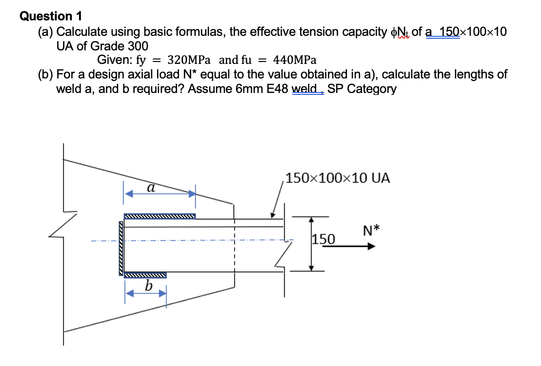 Solved Question 1(a) ﻿Calculate using basic formulas, the | Chegg.com