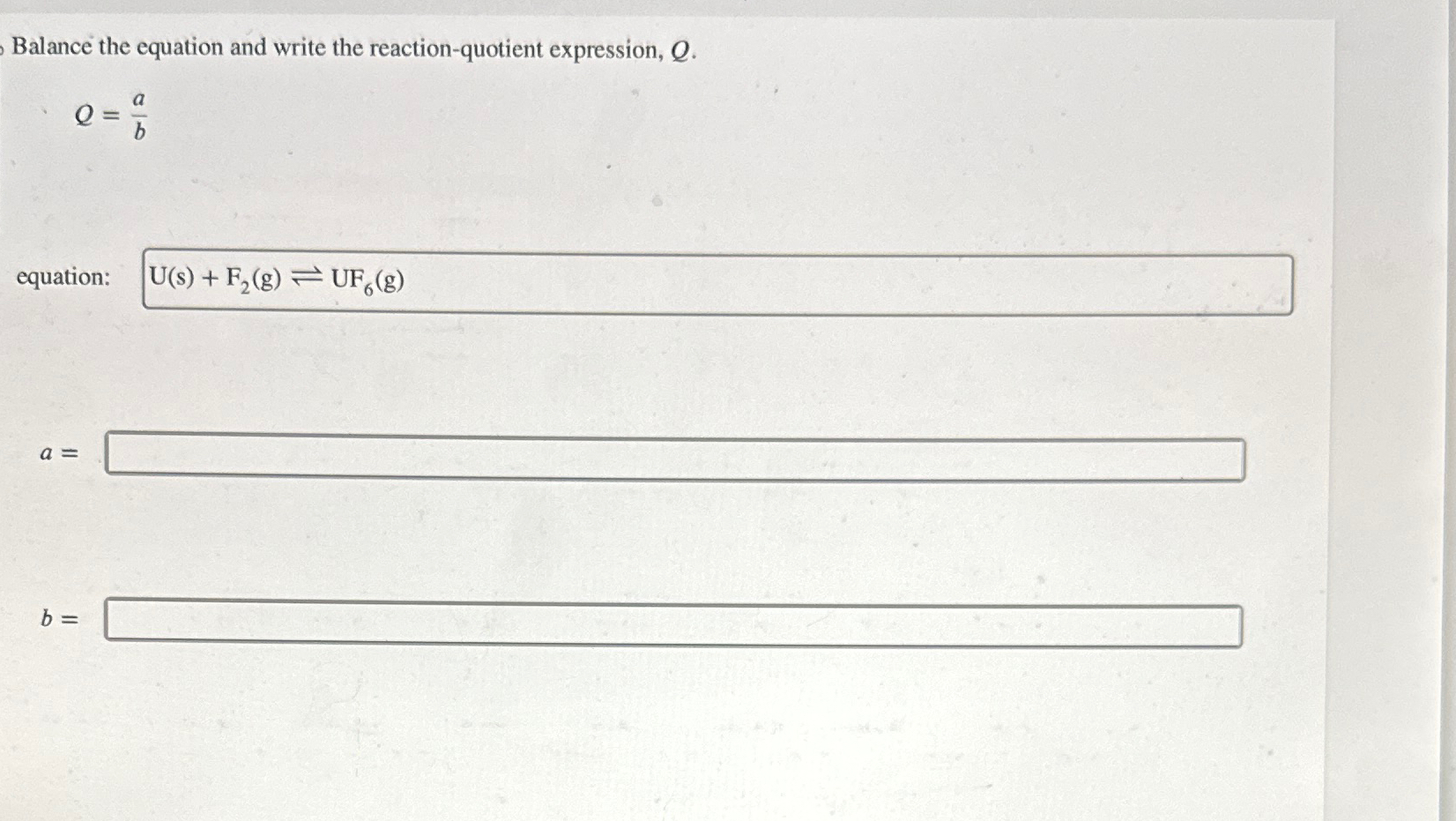 Balance the equation and write the reaction-quotient | Chegg.com