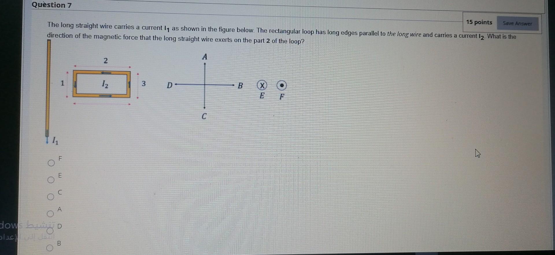 Solved The long straight wire carries a current I1 as shown | Chegg.com