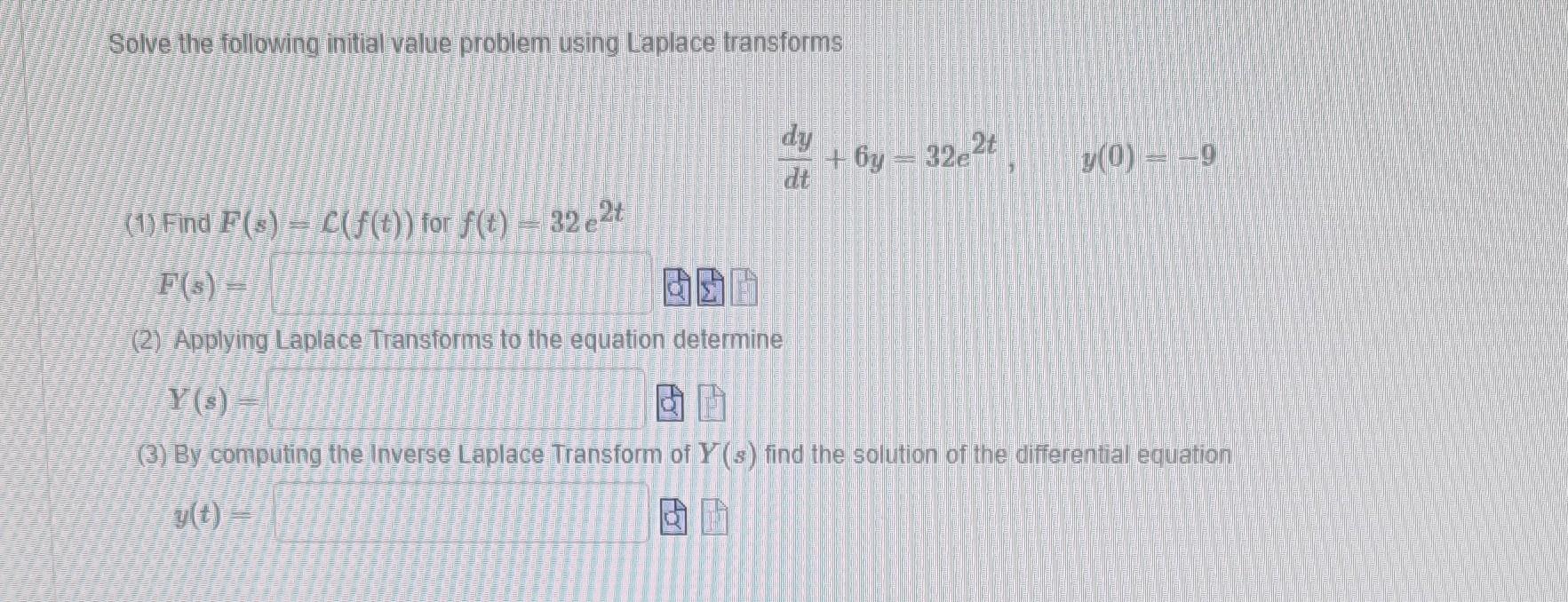 Solved Solve the following initial value problem using | Chegg.com
