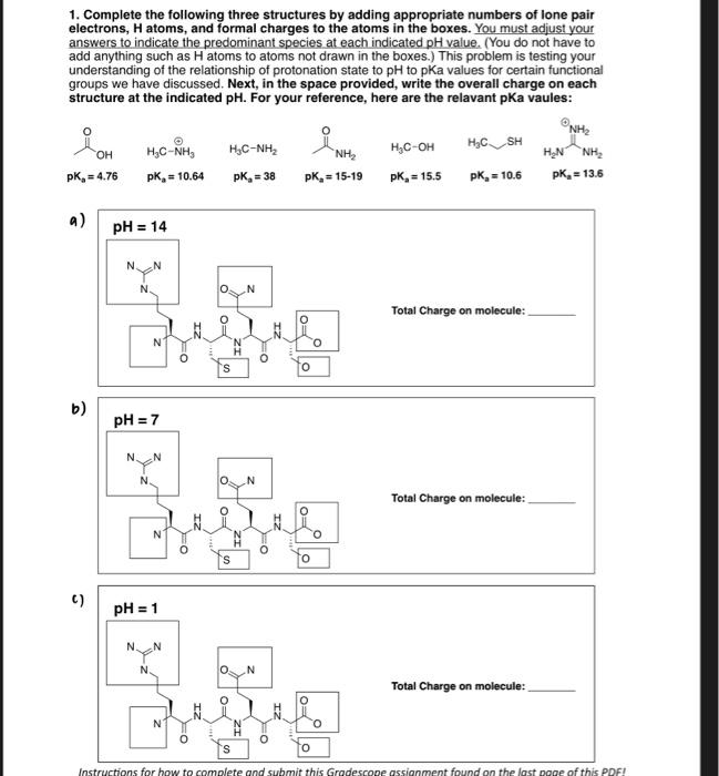 Solved 1. Complete the following three structures by adding | Chegg.com