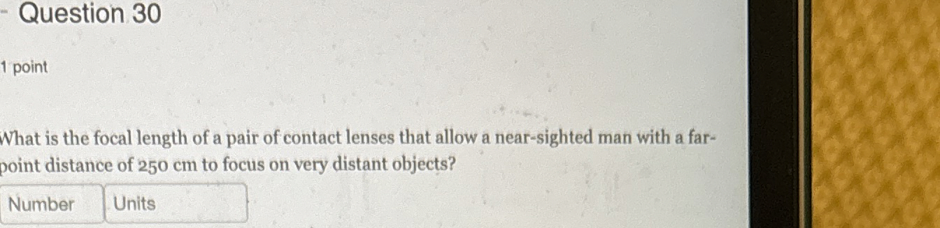 High Quality SOLUTION Question 301 ﻿pointWhat is the focal length of a pair | Chegg.com